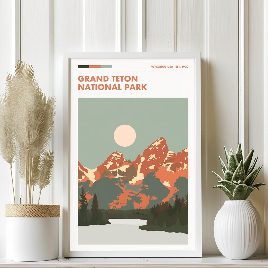 Grand Teton National Park Art Print: Scenic Landscape Poster - Etsy