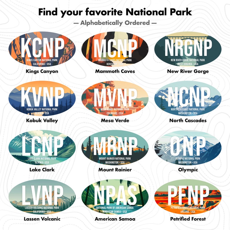 National Park Vinyl Sticker: Weatherproof Outdoor Adventure Decal - Etsy