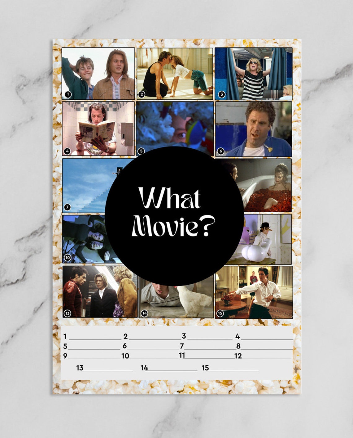 Printable Popular Movie Quiz | Movie Party Game | Film Trivia | Pub ...