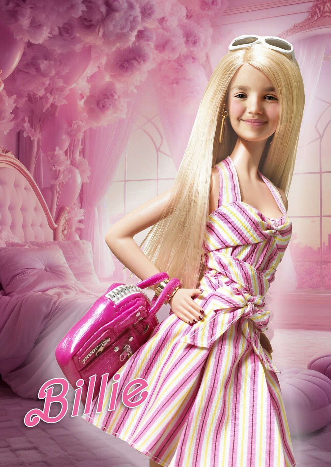 Barbie Custom Portrait From Photo Personalised Barbie Theme - Etsy