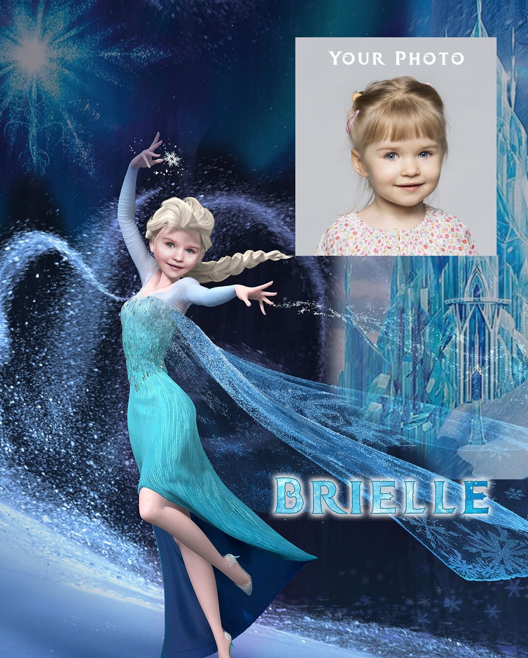 Custom Personalised Elsa Poster, Custom Portrait From Your Photo ...