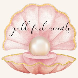 Seashell Invitation | Custom Girl Shell Party Invite | Pink Blush Gold ...