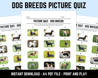 Printable Dog Breeds Picture Quiz With Answers: Picture Round Quiz ...
