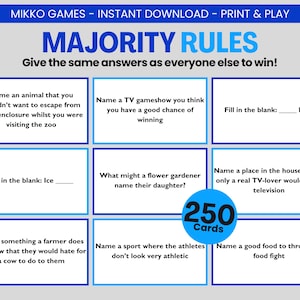 Majority Rules: Printable Large Group Party Game for Kids & Adults ...