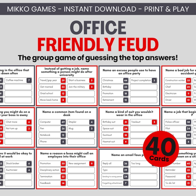 Work Office Family Feud - Etsy