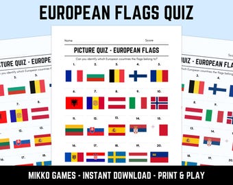 Printable European Flags Picture Quiz With Answers: Picture Round Quiz ...