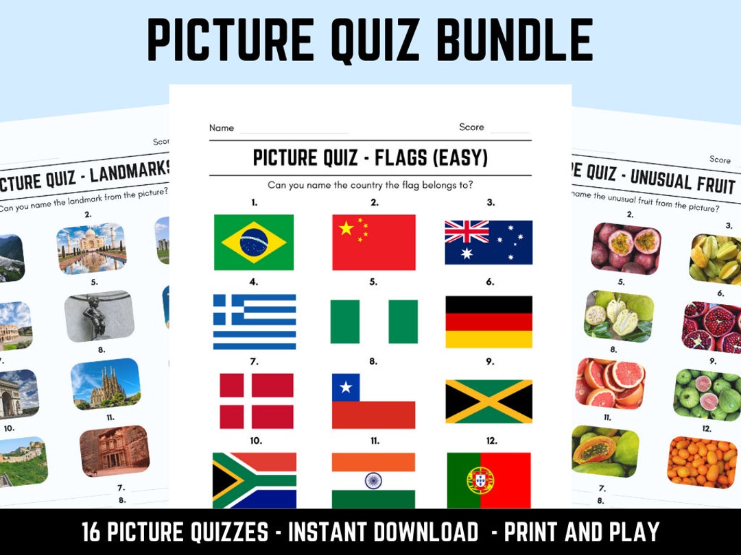 Printable Picture Quiz Bundle 16 Picture Quizzes With - Etsy UK