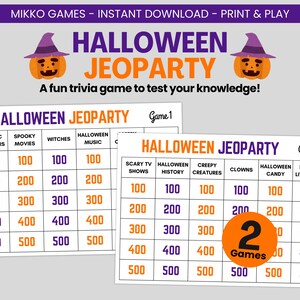 Halloween Jeoparty: Printable Large Group Party Game for Kids & Adults ...