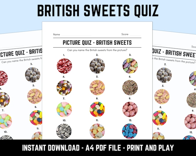 Printable British Sweets Picture Quiz With Answers Picture Round Quiz ...