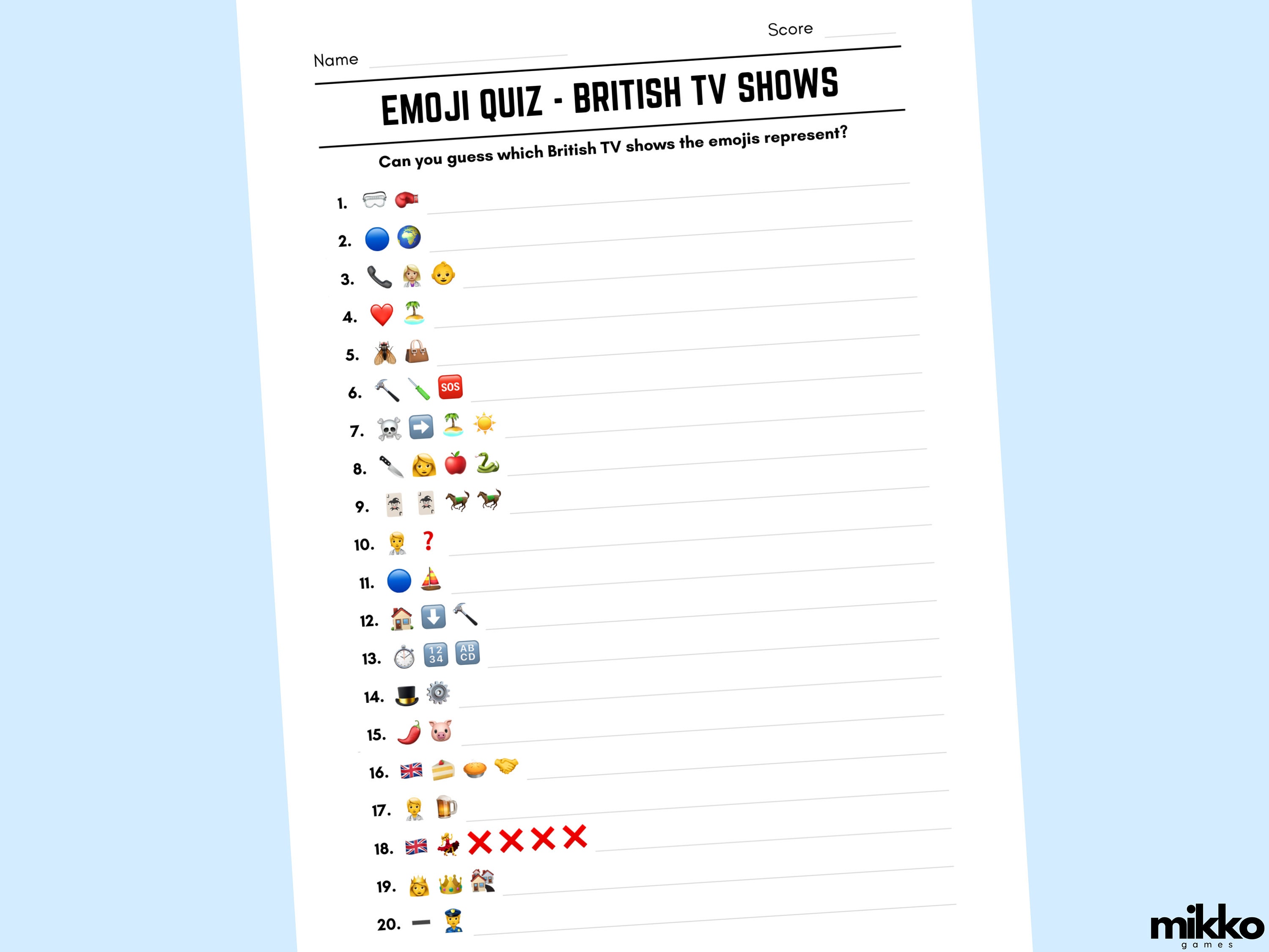 Printable British TV Shows Emoji Quiz With Answers - Etsy UK
