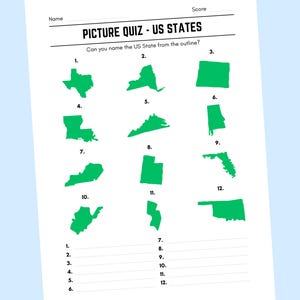 Printable US States Picture Quiz With Answers | Picture Round Quiz ...
