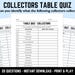 Printable Collectors Table Quiz With Answers: Downloadable Pub Quiz ...