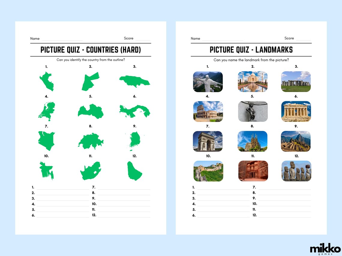 Printable Picture Quiz Bundle – 10 Fun Quizzes in 1 | Picture Round ...