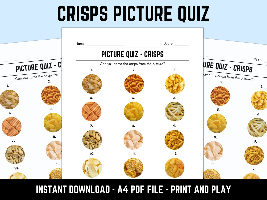 Printable Crisps Picture Quiz With Answers - Etsy
