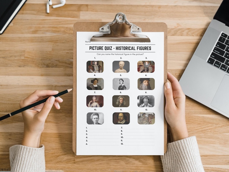 Printable Historical Figures Picture Quiz With Answers: Famous Faces ...