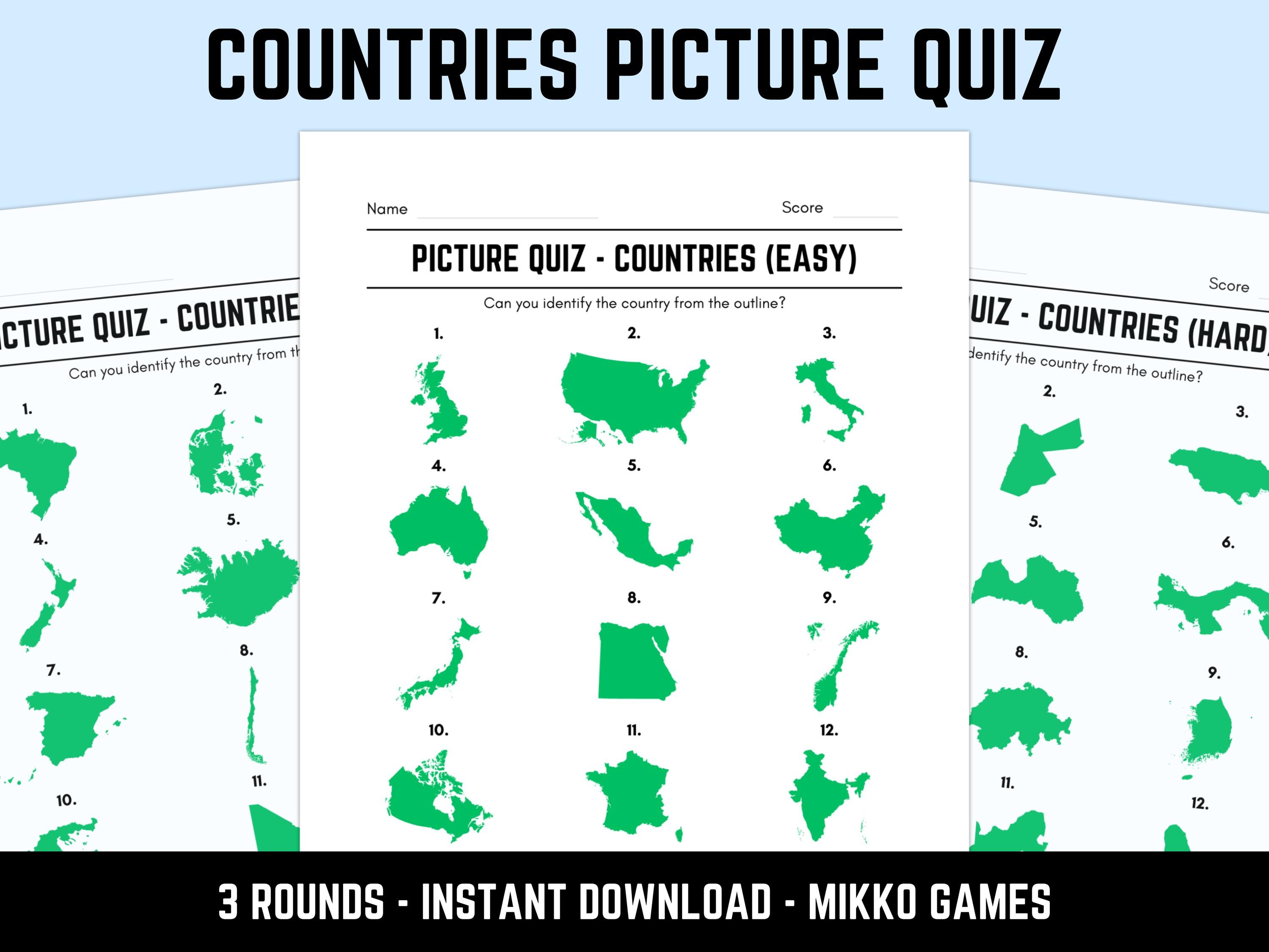 Printable Countries Picture Quiz With Answers: Picture Round Quiz ...