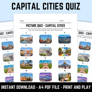 Printable Capital Cities Picture Quiz With Answers | Picture Round Quiz ...