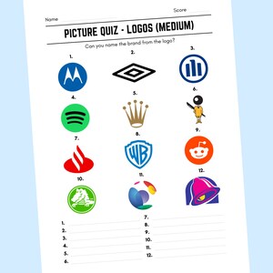 Printable Logos Picture Quiz With Answers - Etsy