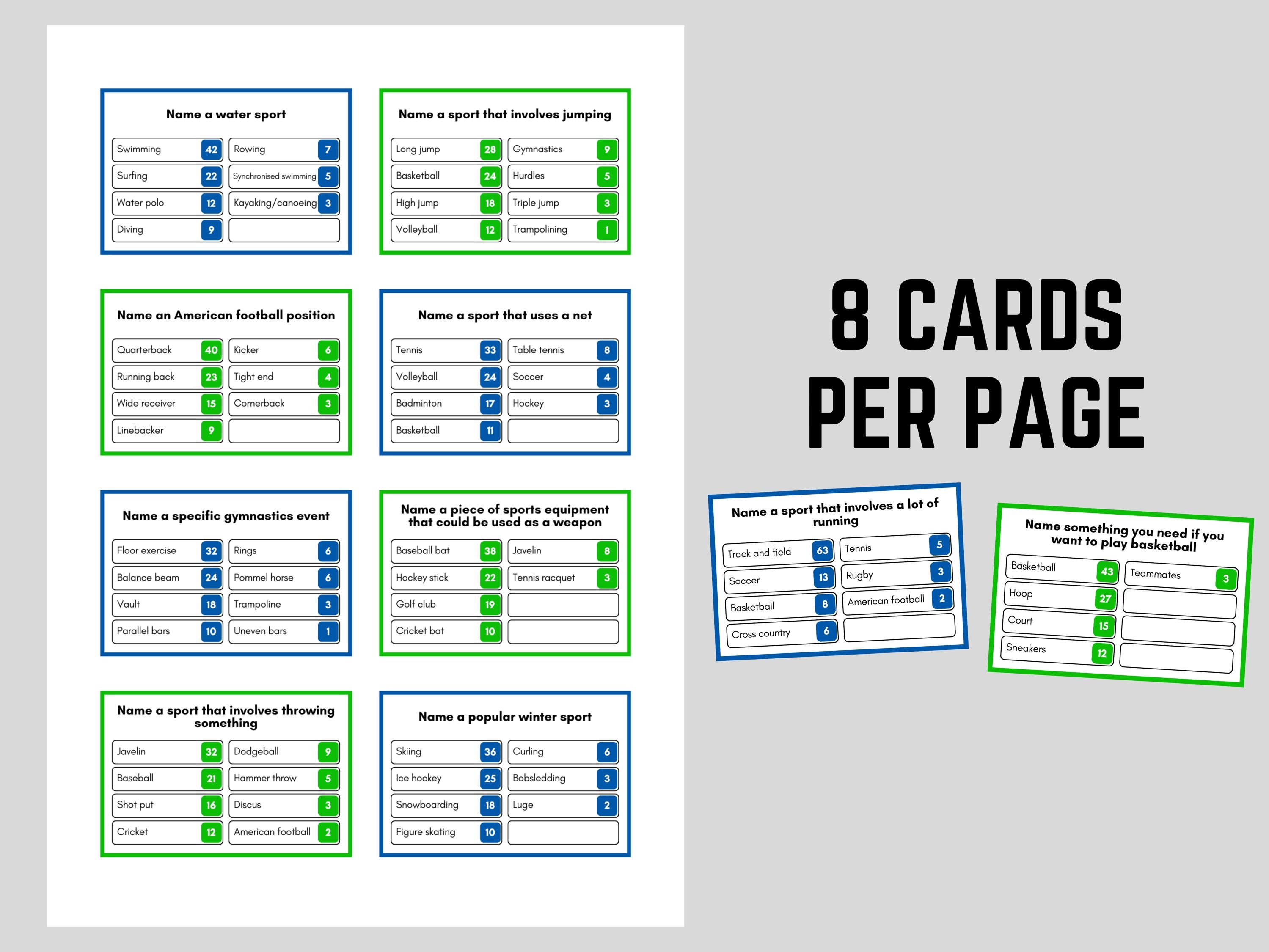 Sports Friendly Feud: Printable Large Group Party Game for Kids ...