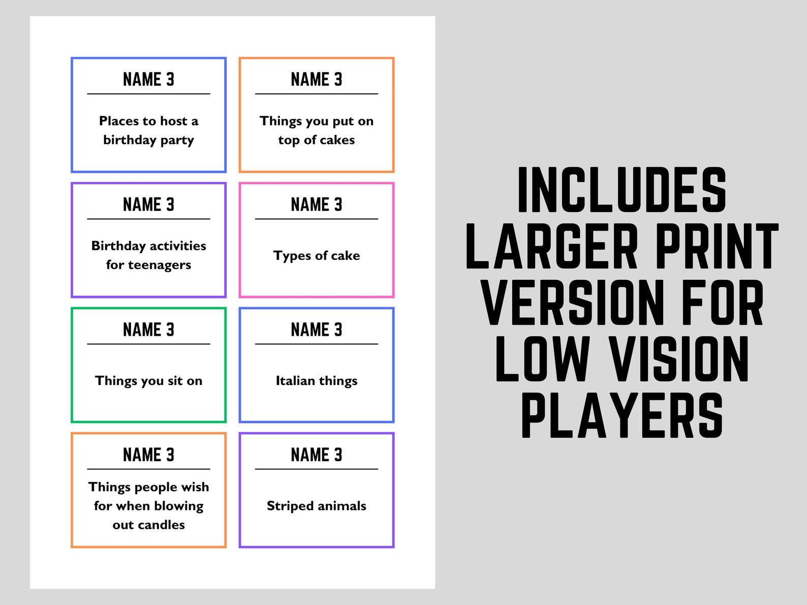 Birthday 5 Second Game Printable Party Game Downloadable Birthday 5 ...