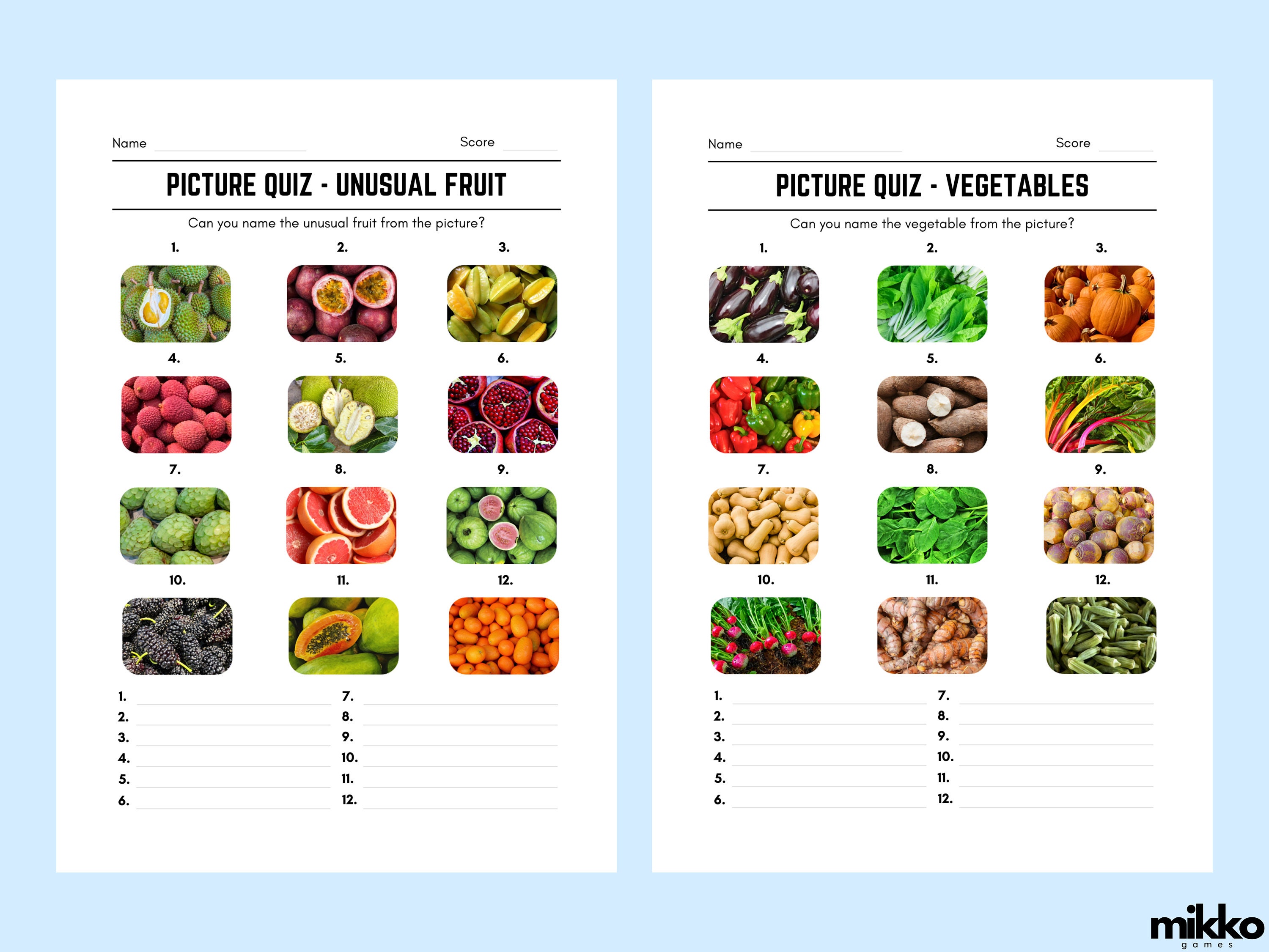 Printable Food and Snack Quiz Bundle 10 Fun Quizzes in 1 Birthday Party ...