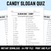 Printable Candy Slogan Match up Quiz With Answers - Etsy