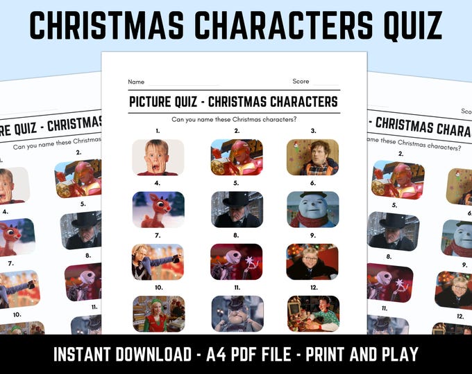Printable Christmas Characters Picture Quiz With Answers | Picture ...