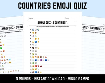 Printable Countries Emoji Quiz With Answers: Emoji Pictionary Sheets ...