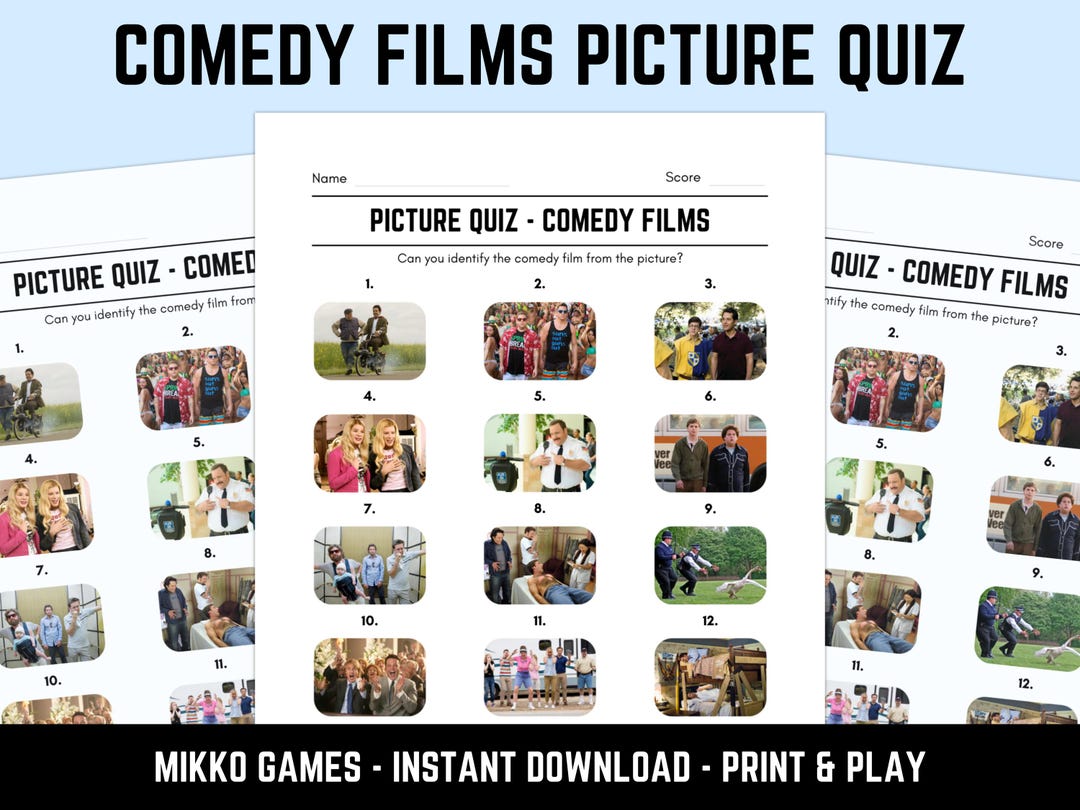 Printable Comedy Films Picture Quiz With Answers: Picture Round Quiz ...