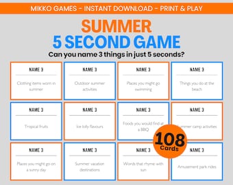 Summer Friendly Feud: Printable Large Group Party Game for Kids ...