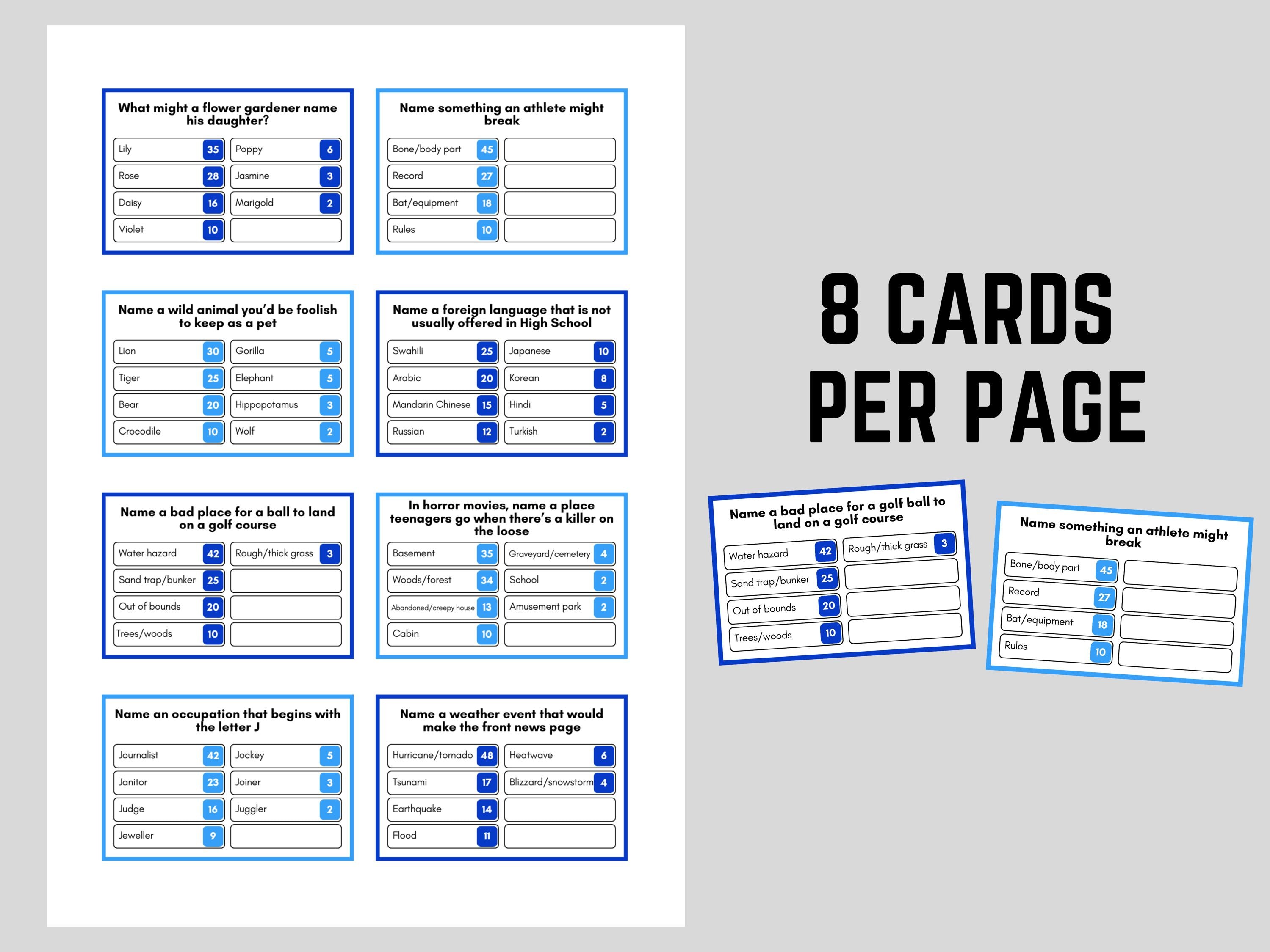 Family Friendly Feud: Printable Party Game for Kids & Adults - Etsy