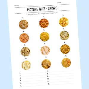 Printable Crisps Picture Quiz With Answers - Etsy