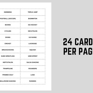Sports Charades: Printable Large Group Party Game for Kids & Adults ...