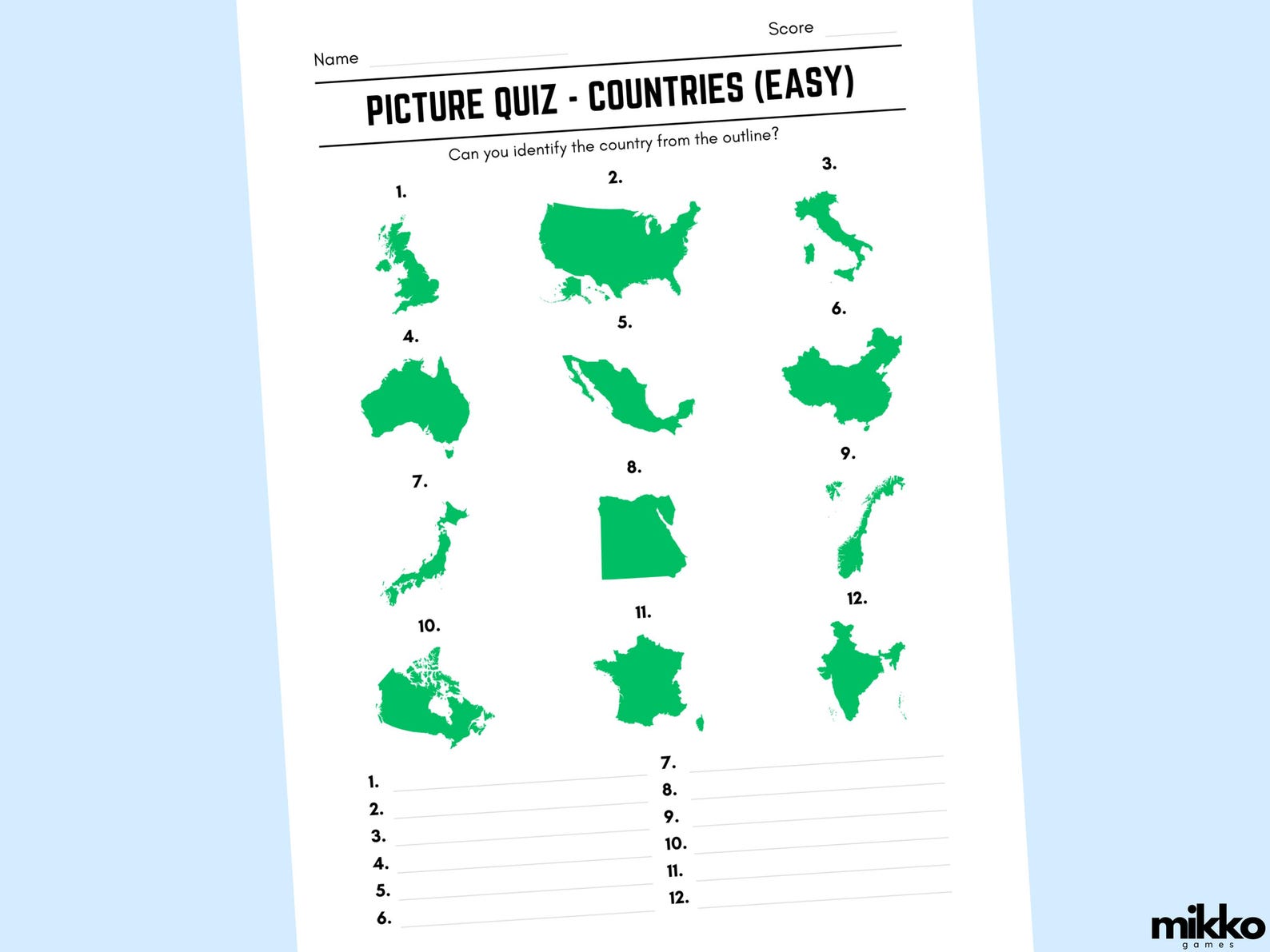 Printable Countries Picture Quiz With Answers: Picture Round Quiz ...