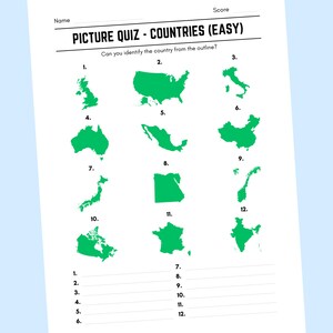 Printable Countries Picture Quiz With Answers: Picture Round Quiz ...