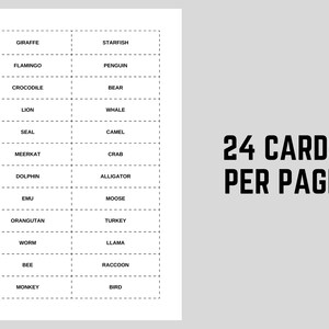 Animal Charades – Printable Party Game | Downloadable Animal Charades ...