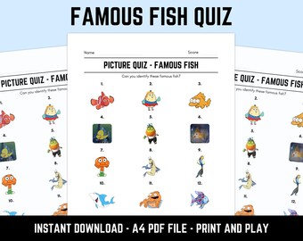 Printable Famous Fish Picture Quiz With Answers: Picture Round Quiz ...