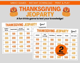 Thanksgiving Friendly Feud: Printable Large Group Party Game for Kids ...