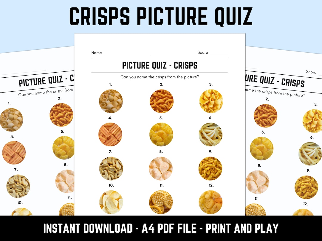 Printable Crisps Picture Quiz With Answers: Picture Round Quiz Sheets ...