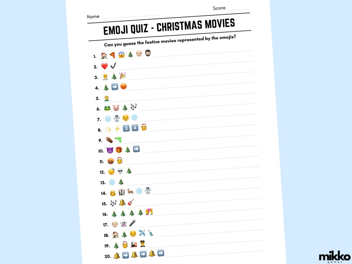 Printable Christmas Movies Emoji Quiz With Answers | Emoji Pictionary ...