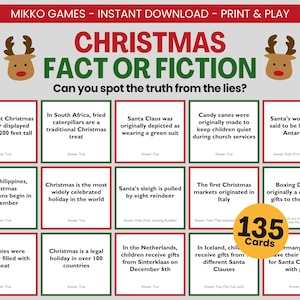 Christmas Fact or Fiction – Printable Xmas Party Game | Downloadable ...