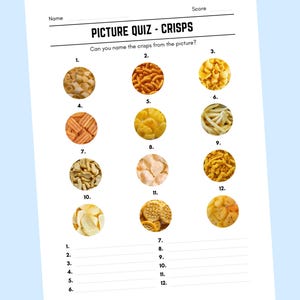 Printable Crisps Picture Quiz With Answers: Picture Round Quiz Sheets ...