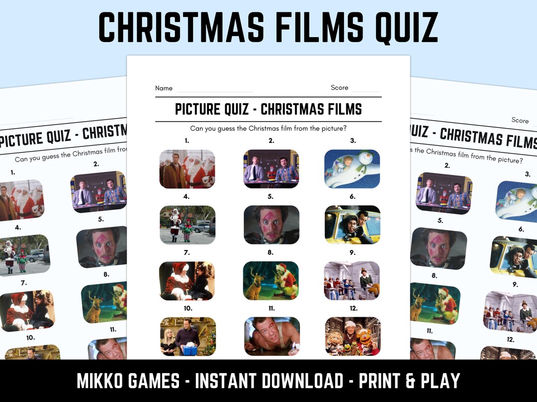 Printable Christmas Films Picture Quiz With Answers: Picture Round Quiz ...