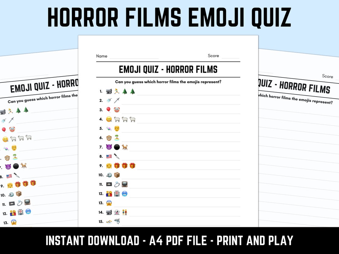 Printable Horror Films Emoji Quiz With Answers - Etsy