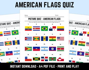 Printable American Flags Picture Quiz With Answers | Picture Round Quiz ...