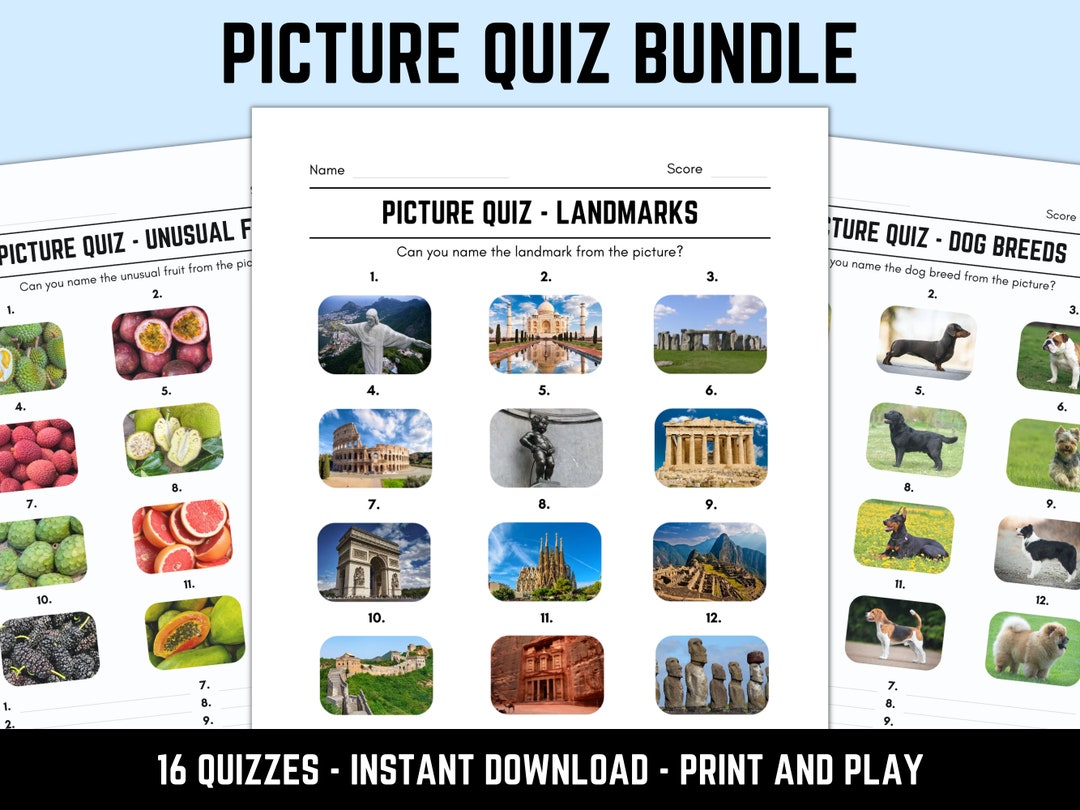 Printable Picture Quiz Bundle – 16 Picture Quizzes With Answers - Etsy