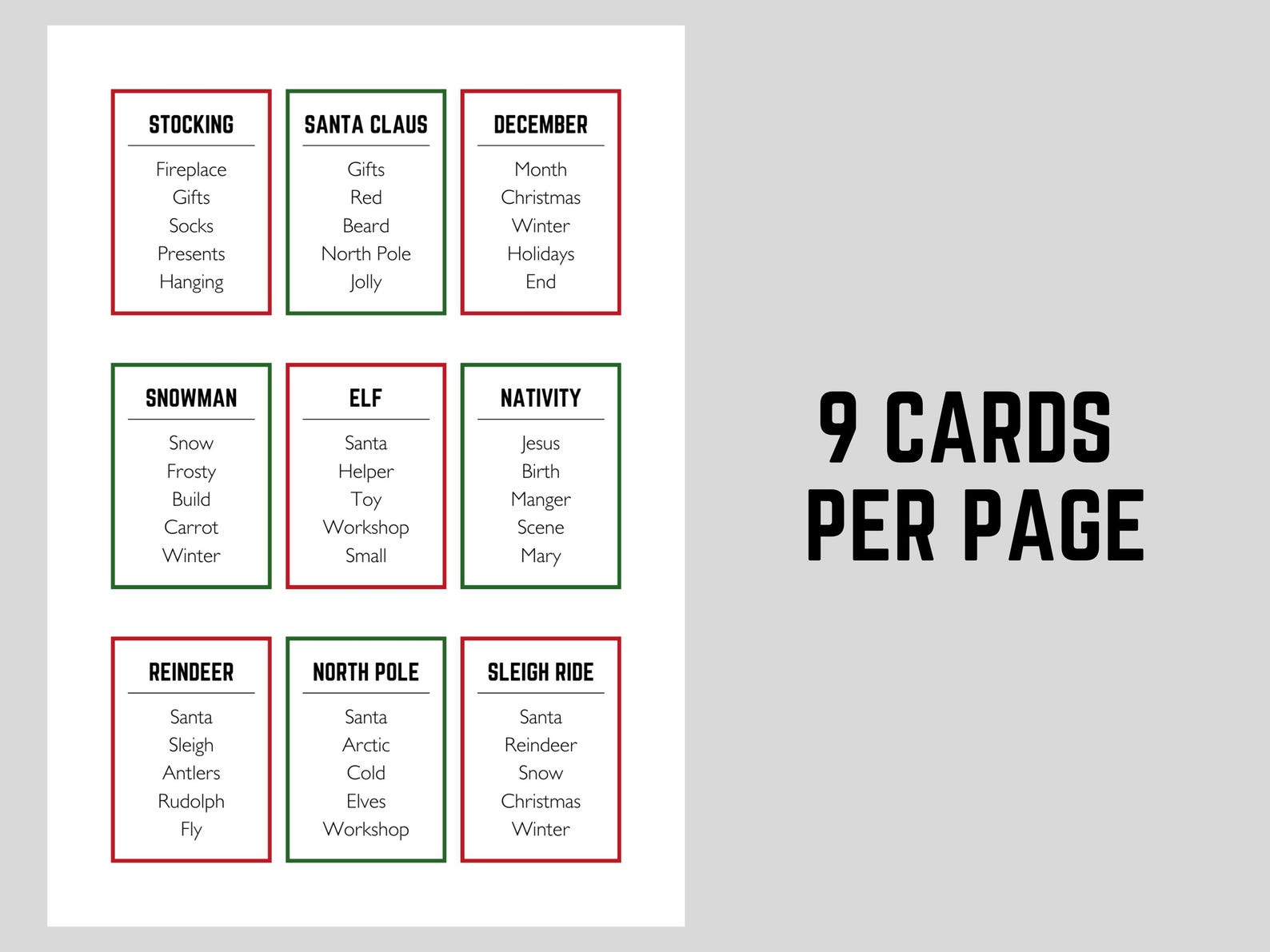 Christmas Forbidden Words – Printable Xmas Party Game | Downloadable ...