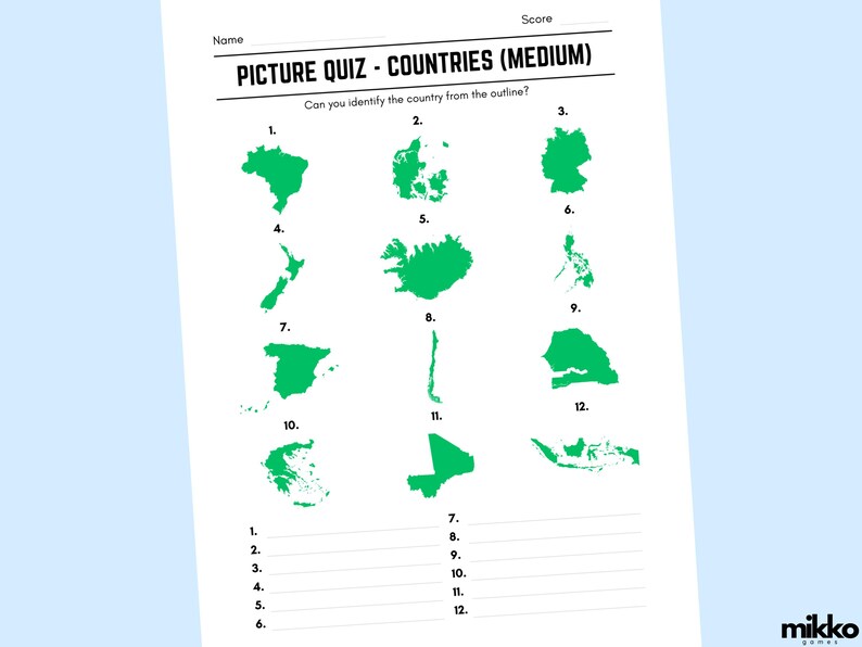 Printable Countries Picture Quiz With Answers: Picture Round Quiz ...
