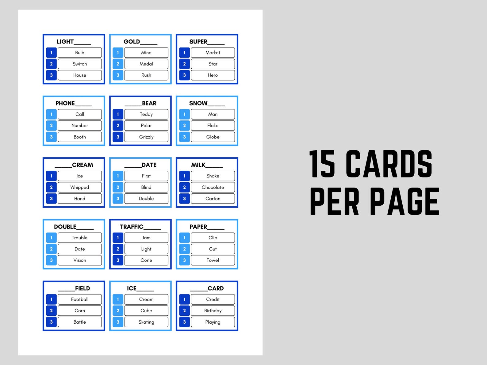Fill the Blanks: Printable Large Group Party Game for Kids & Adults ...