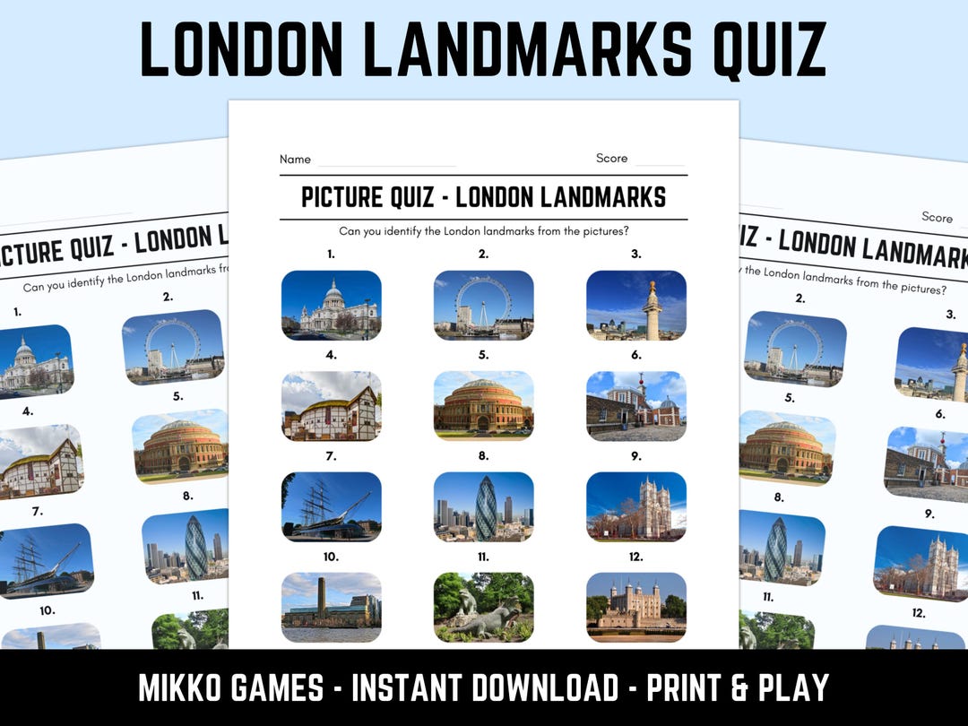 Printable London Landmarks Picture Quiz With Answers: Picture Round ...